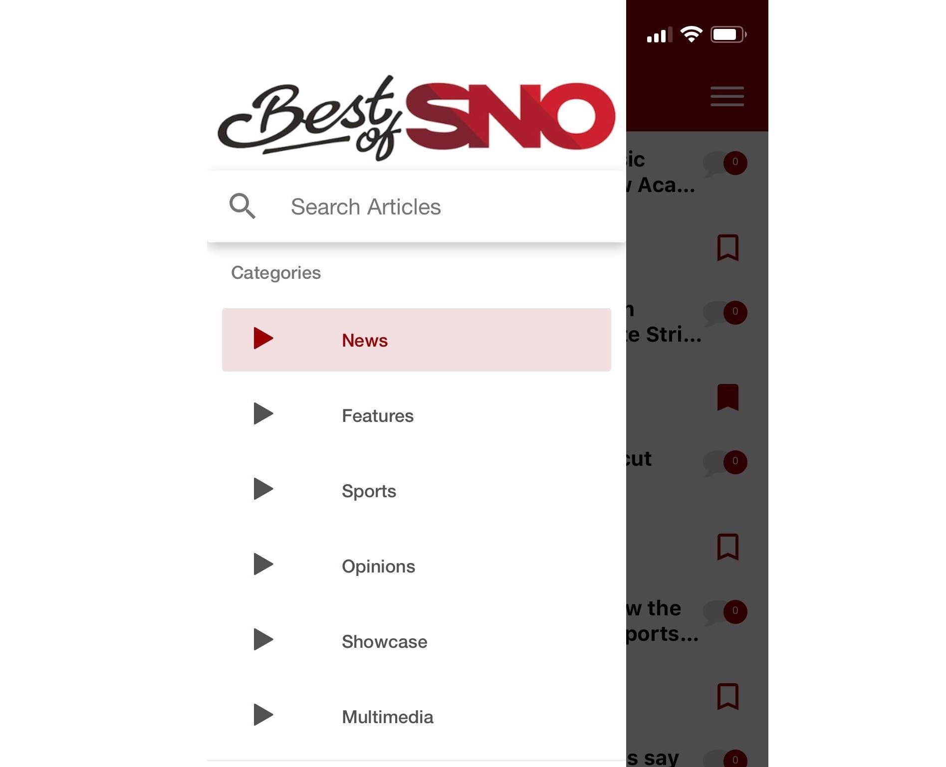 Mobile Menus – SNO Sites Support
